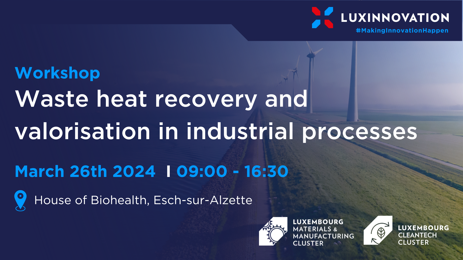 Waste heat recovery and valorisation in industrial processes